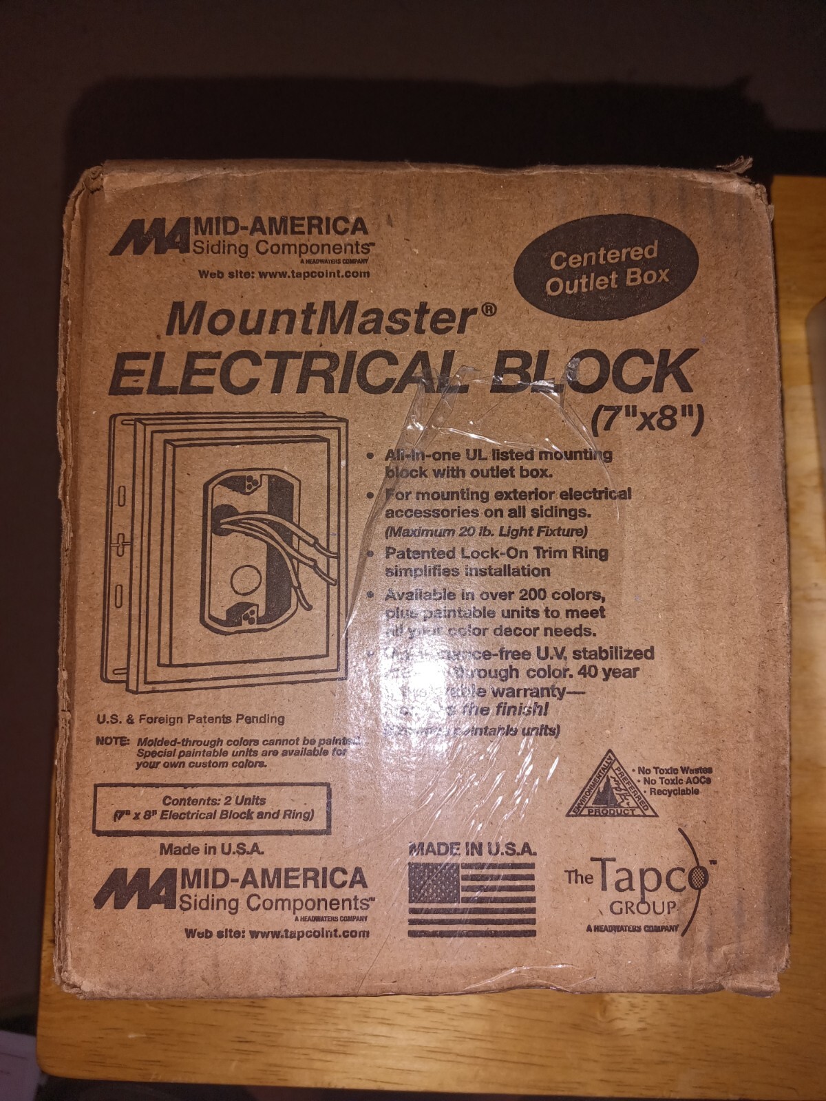 2 Pack Mid-America Mount Master Electrical Block 7"x8" | eBay