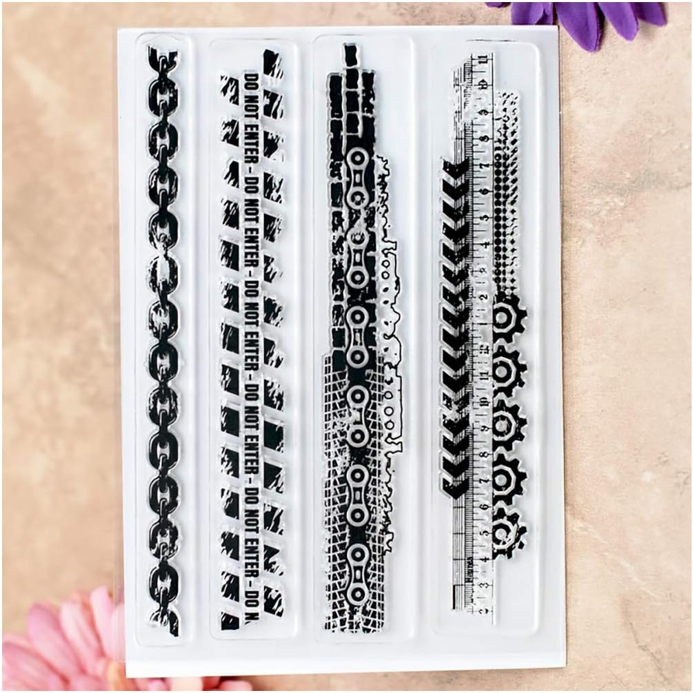 Chain Ruler Zipper Clear Stamps for Card Making Decoration and DIY ...