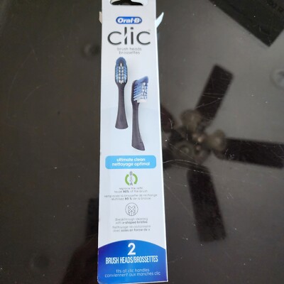 Oral-B Clic Toothbrush Ultimate Clean Replacement Brush Heads Black ...