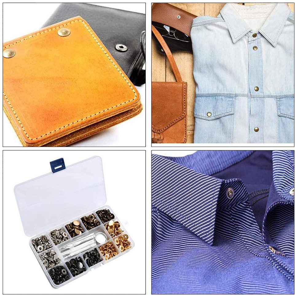 325Pcs Metal Snap Fasteners Kit Press Studs Buttons Tool Women Men ...