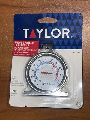 Taylor 3507FS Stainless Steel 2 1/2" Dial Fridge / Freezer Thermometer ...