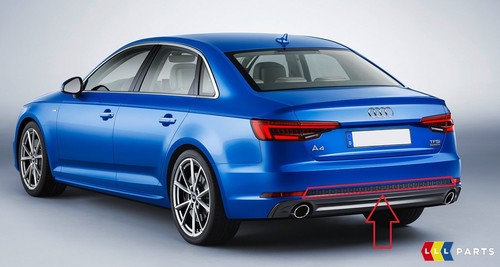 NEW GENUINE AUDI A4 B9 REAR BUMPER S LINE LOWER DIFFUSER TRIM BLACK ...