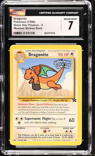 Pokemon TCG: GRADED 1999 Mewtwo Strikes Back Dragonite 5 PROMO NM 7 CGC ...
