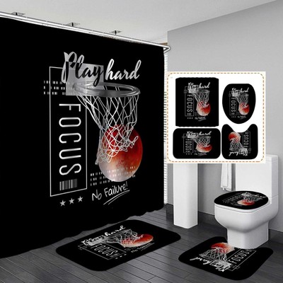 Jayden Madge 4PCS Sports Shower Curtain Set, Positive Inspirational ...