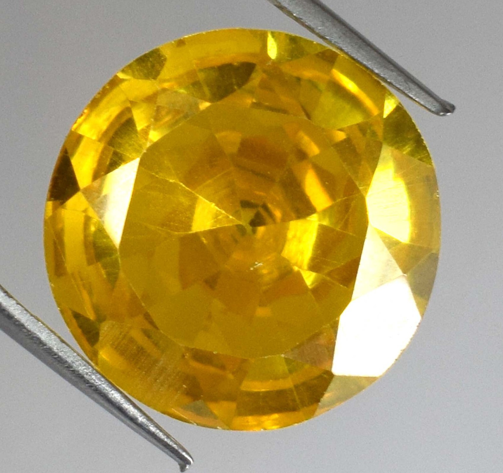 Srilankan 28.35 Ct/17 mm Yellow Spinel Gemstone Round Natural Certified ...