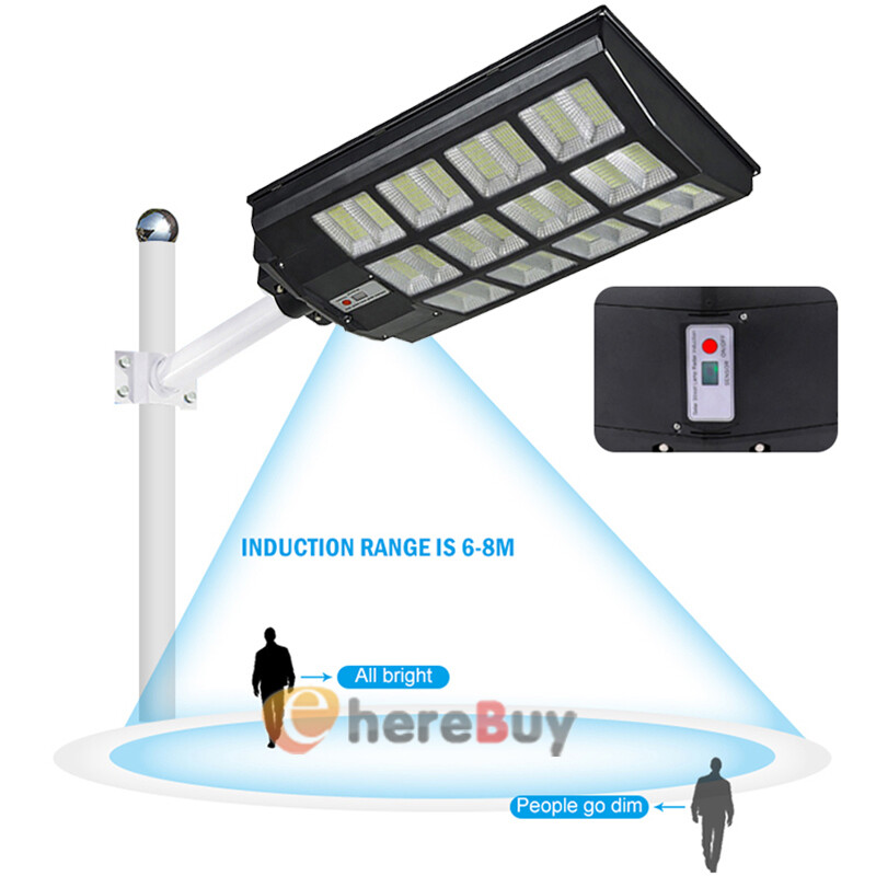 Solar Wall Lights Pathway Motion Sensor 1600W LED Bulb Outdoor Lamps ...