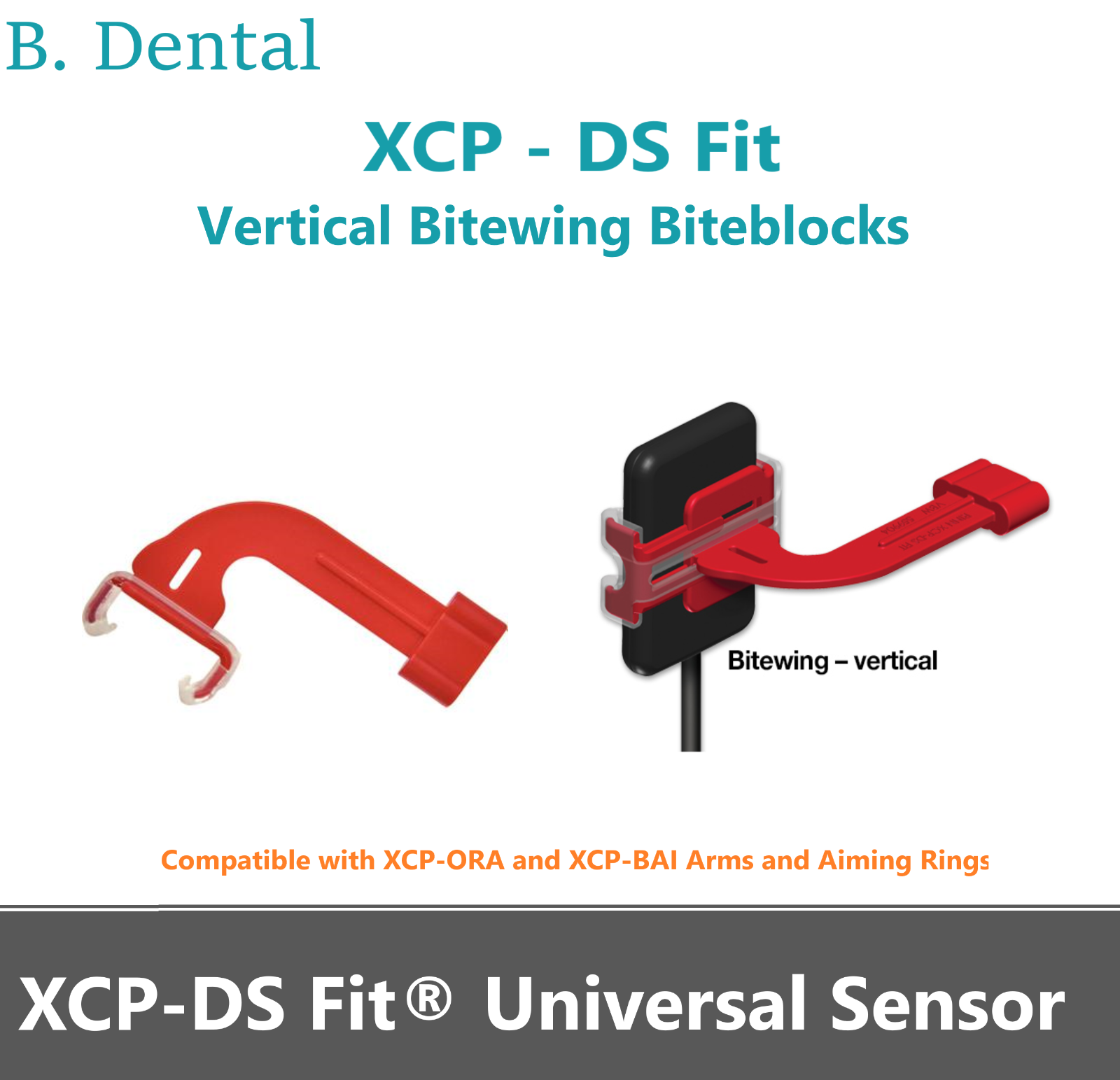 Dental XCP-DS FIT Universal Digital Vertical Bitewing Biteblock, (Red ...