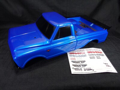 Traxxas Drag Slash Chevrolet C10 Painted Blue Body Wing Bumper Grille ...