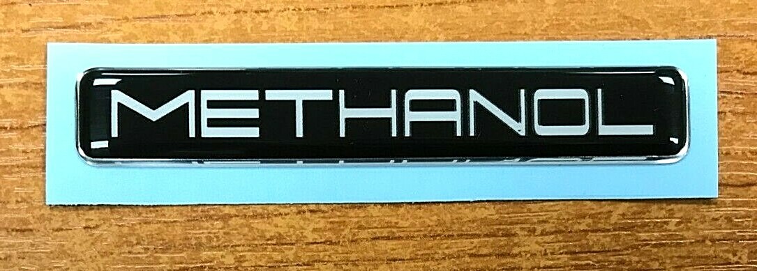 METHANOL Sticker/Decal - 74mm White on Black - HIGH GLOSS DOMED GEL ...