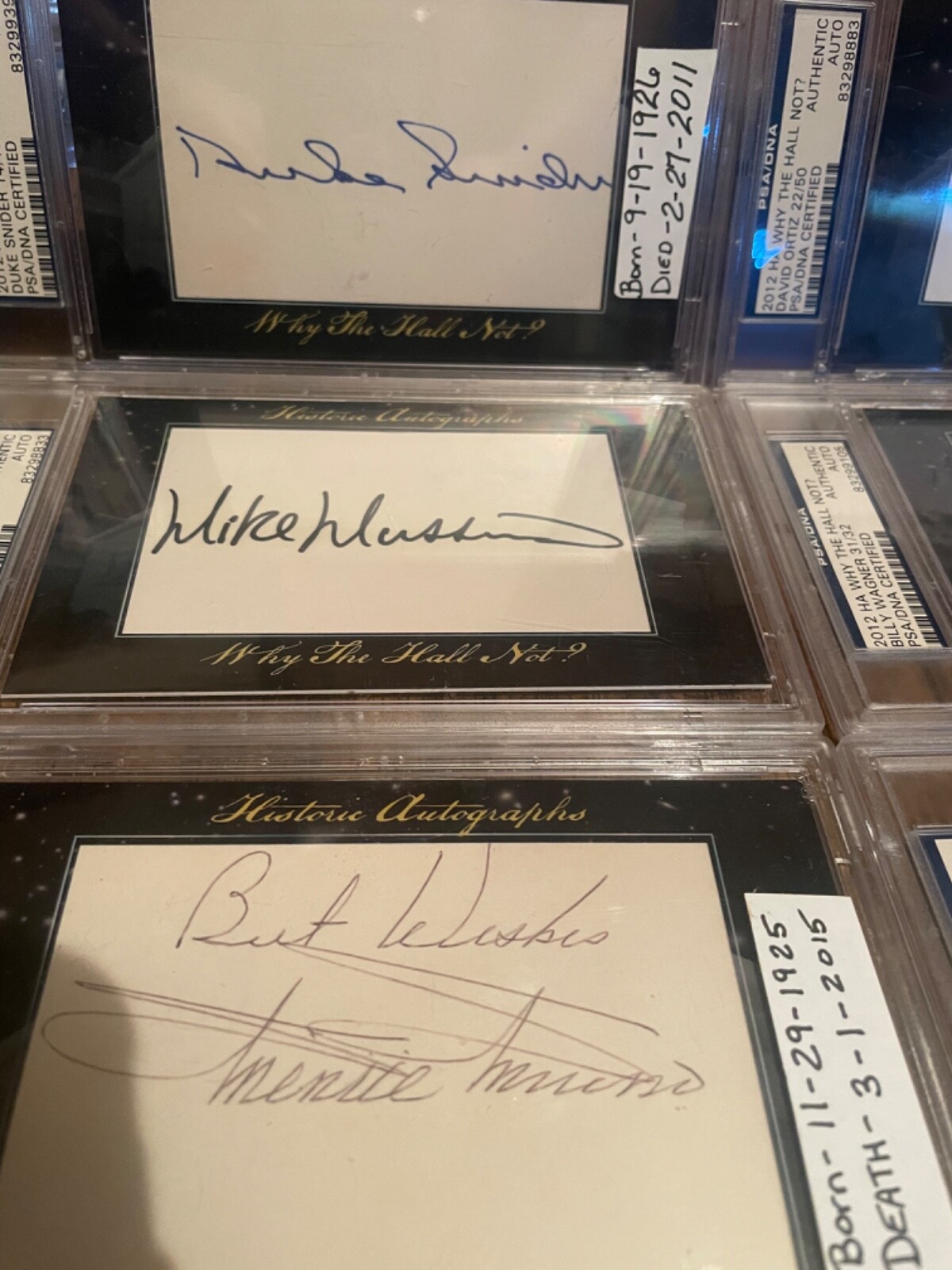 2012 Historic autographs "Why the Hall Not? All graded by PSA selling ...