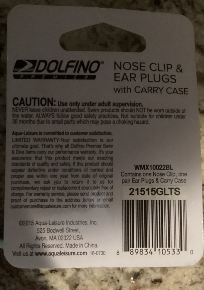 Dolfino Plastic Nose Clip & Ear Plugs One Size - New | eBay