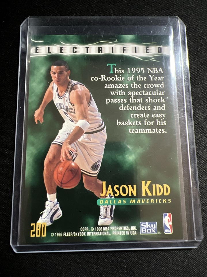 Jason Kidd 1995-96 Electrified Insert SkyBox Premium #280 Dallas ...