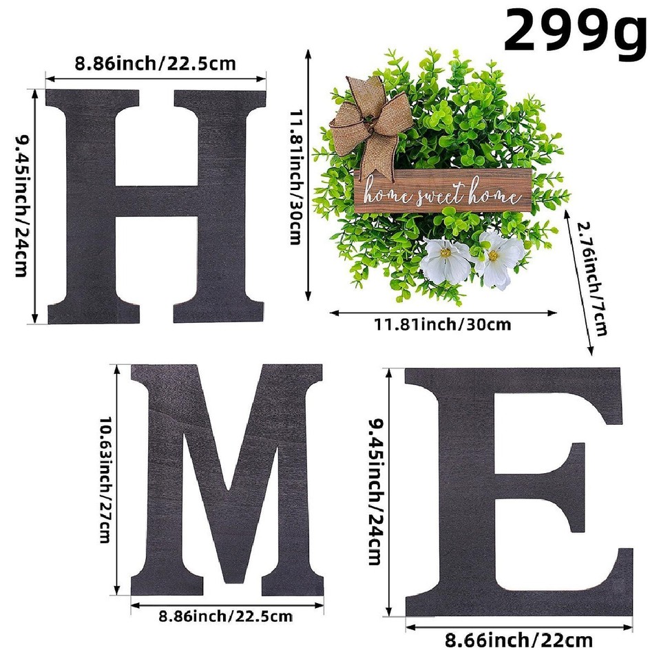 Wooden Home Letters Sign Wall Decor Centerpiece Rustic with | eBay ...
