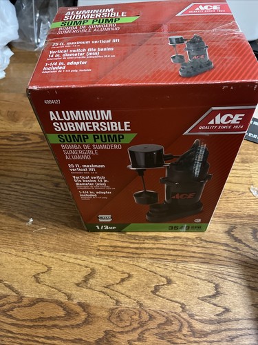 Ace Vertical Float Switch Sump Pump 3540 gph 1/3 HP Black Aluminum | eBay