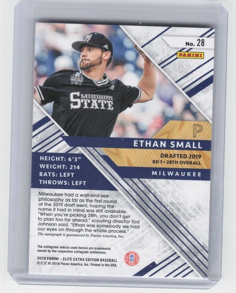 2019 Elite Extra Edition Ethan Small #28 Pink & Yellow Tie-Dye Auto /10 ...