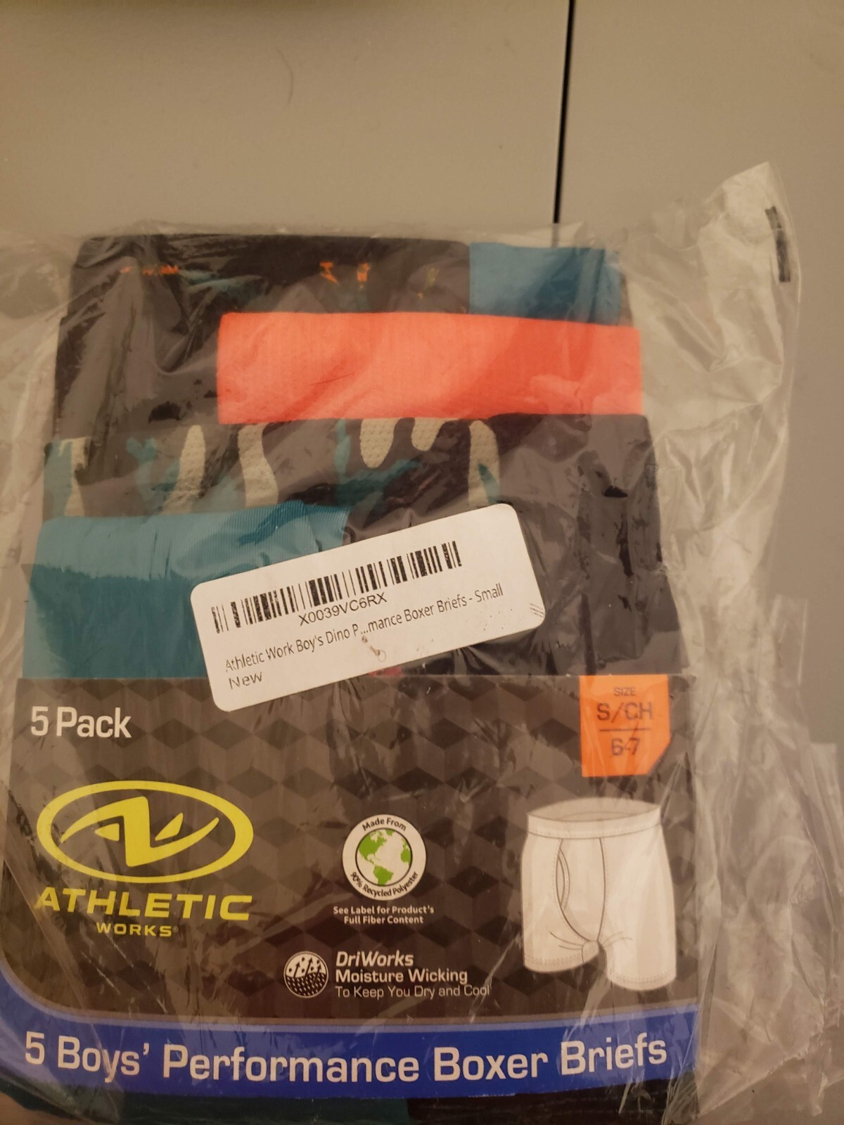 Athletic Works 5 pack Dri-Performance boxer briefs underwear boys (S) 6/7 Dino | eBay