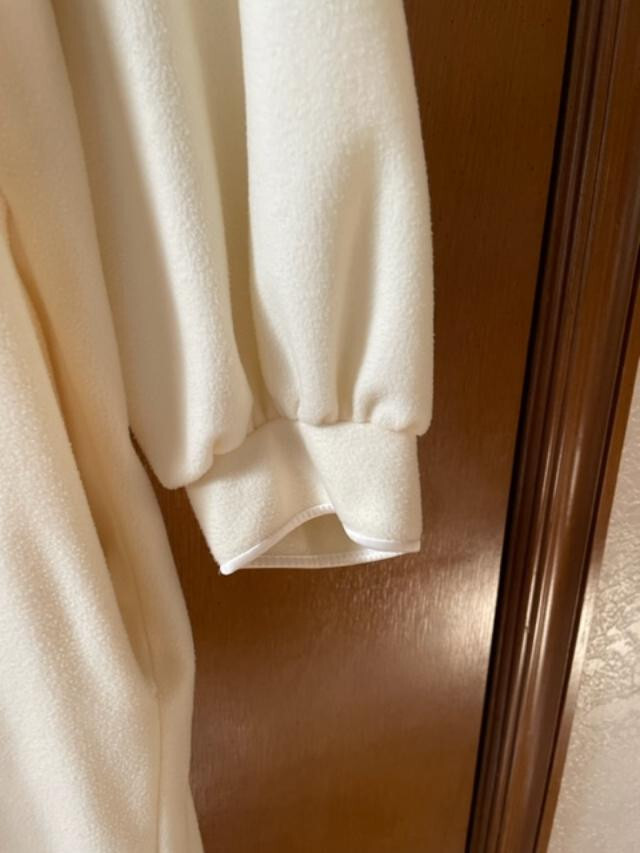 WOMANS LONG ZIPPERED CREAM ROBE MISS ELAINE XL W/CALLA LILY EMBROIDERY ...