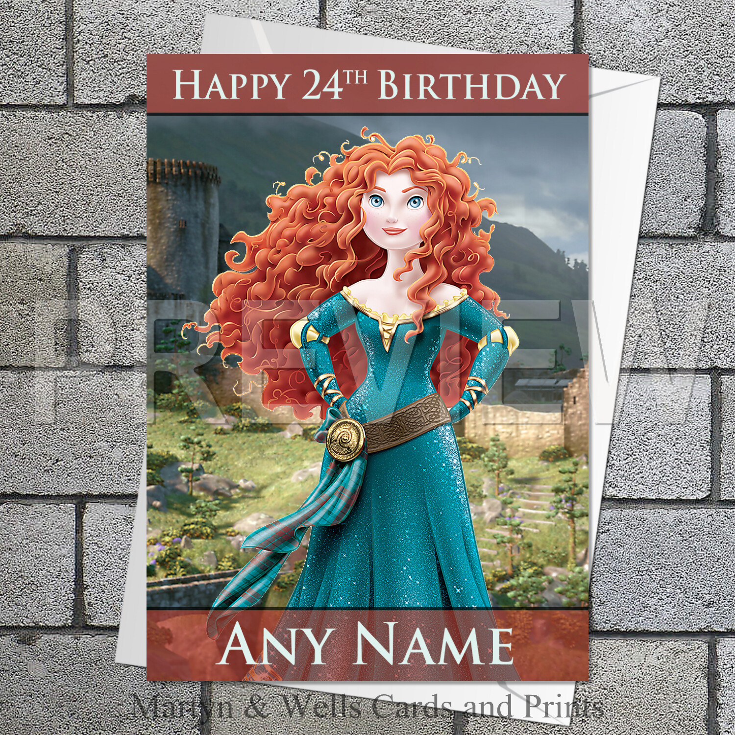 Merida birthday card: Brave. 5x7 inches. Disney Princess. Scotland ...
