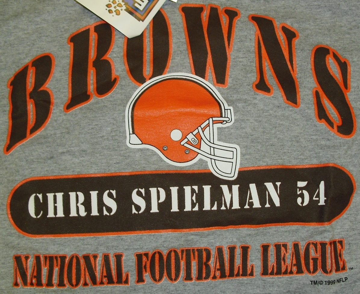 Chris Spielman NEW w TAGS Cleveland Browns T-Shirt sz. Youth Large (2 ...