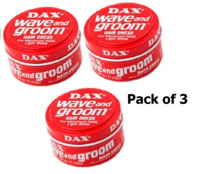 3 X Dax Wax Red Wave and Groom For Maximum hold, light shine 99g Tin ...