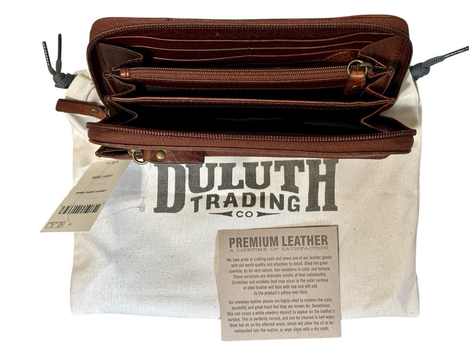 Duluth Trading Lifetime Leather Wallet Brown NEW With Tags | eBay