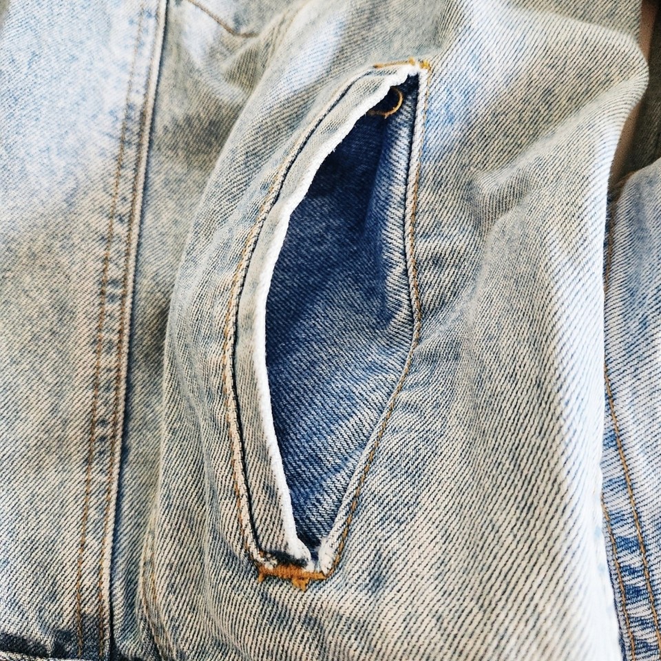 Vintage 90s Men's Structure Jean Denim Trucker Jacket 100% Cotton Size ...