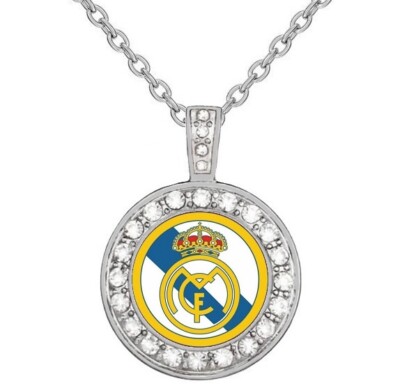 Real Madrid Soccer Futbol 925 Silver Link Chain Necklace And Pendant ...