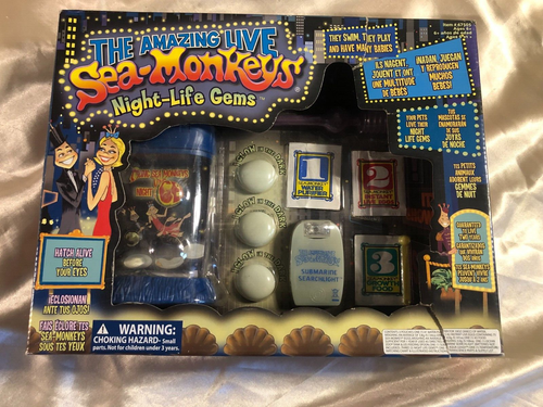 The Amazing Live Sea Monkeys Night Life Gems 2010 NEW Minor Wear on Box ...