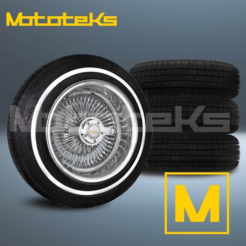 13X7 LUXOR WIRE WHEELS 100 STRAIGHT REV CHROME RIMS WITH TIRE SET | eBay