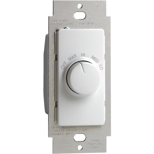 (1)-Leviton White 15A Single Pole 600W 4-Speed Fan Control Switch R24 ...