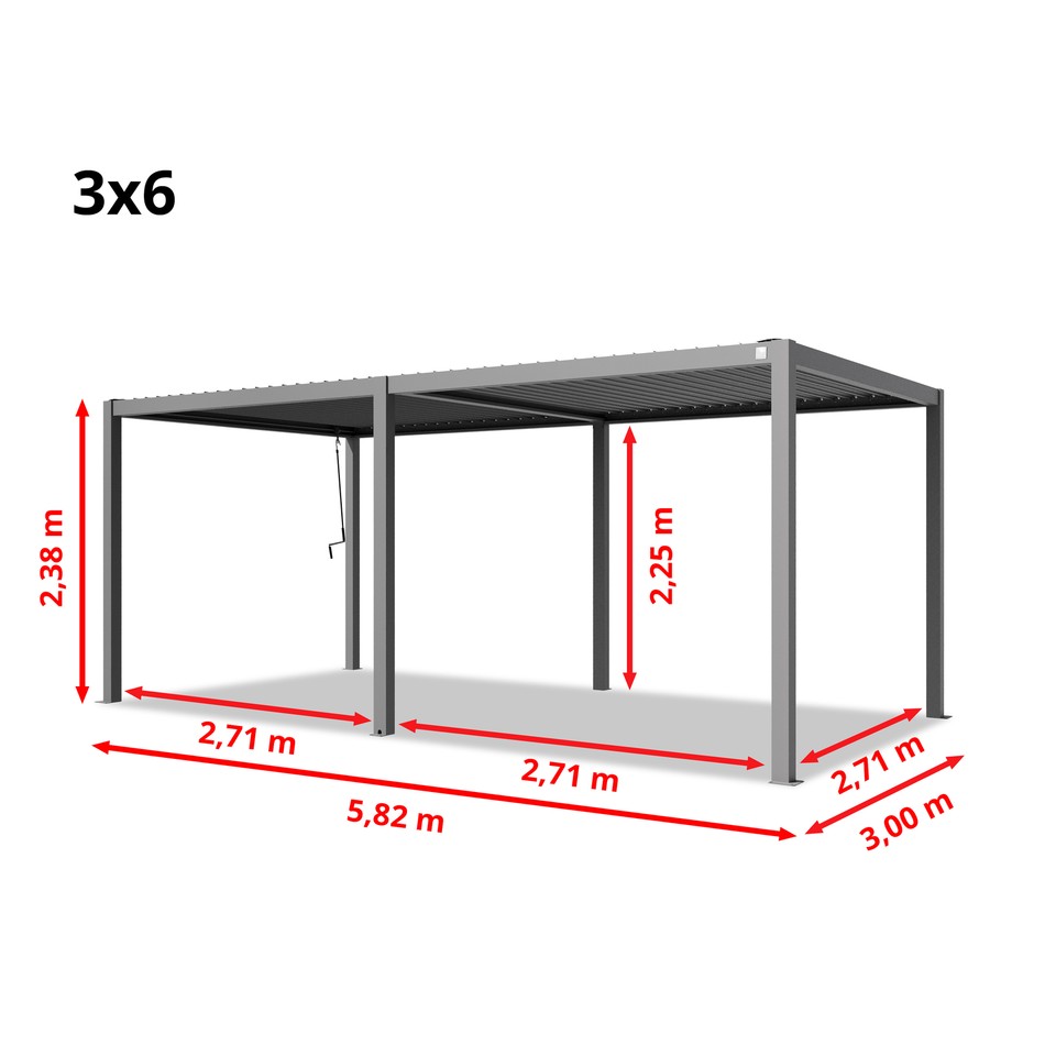 Pergola 3x3 3x4 3x6 canopy gazebo pavilion louvered steel roof ...