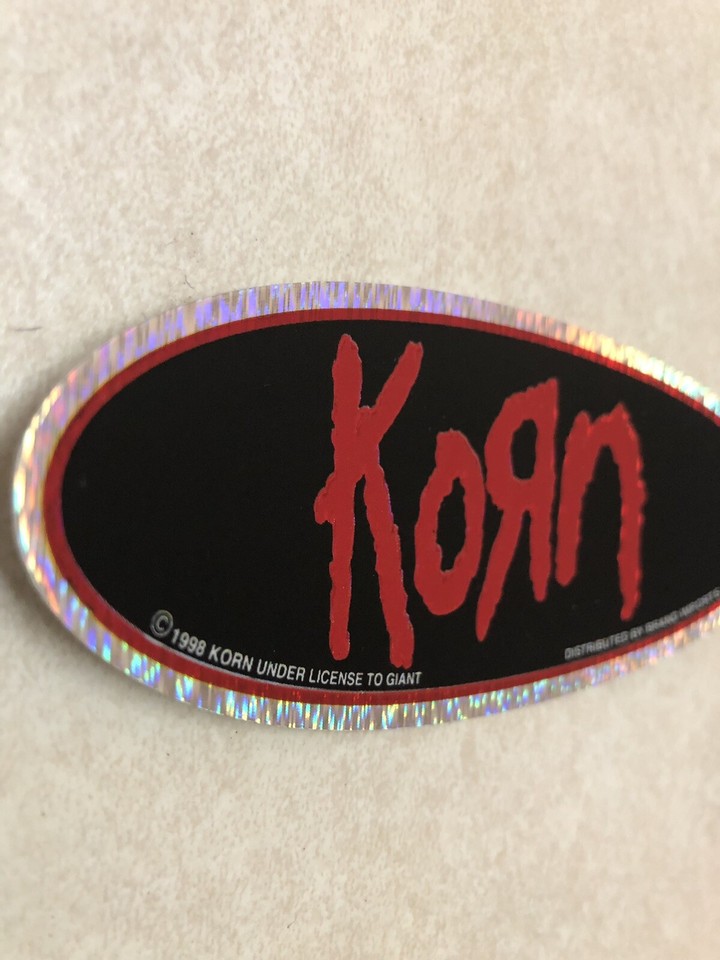Vintage KORN Glitter Classic Collectible Logo Oval Sticker Decal 1998 ...
