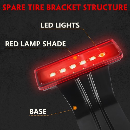 For 2007-2018 Jeep Wrangler Spare Tire Mounting Bracket W/Brake Light ...