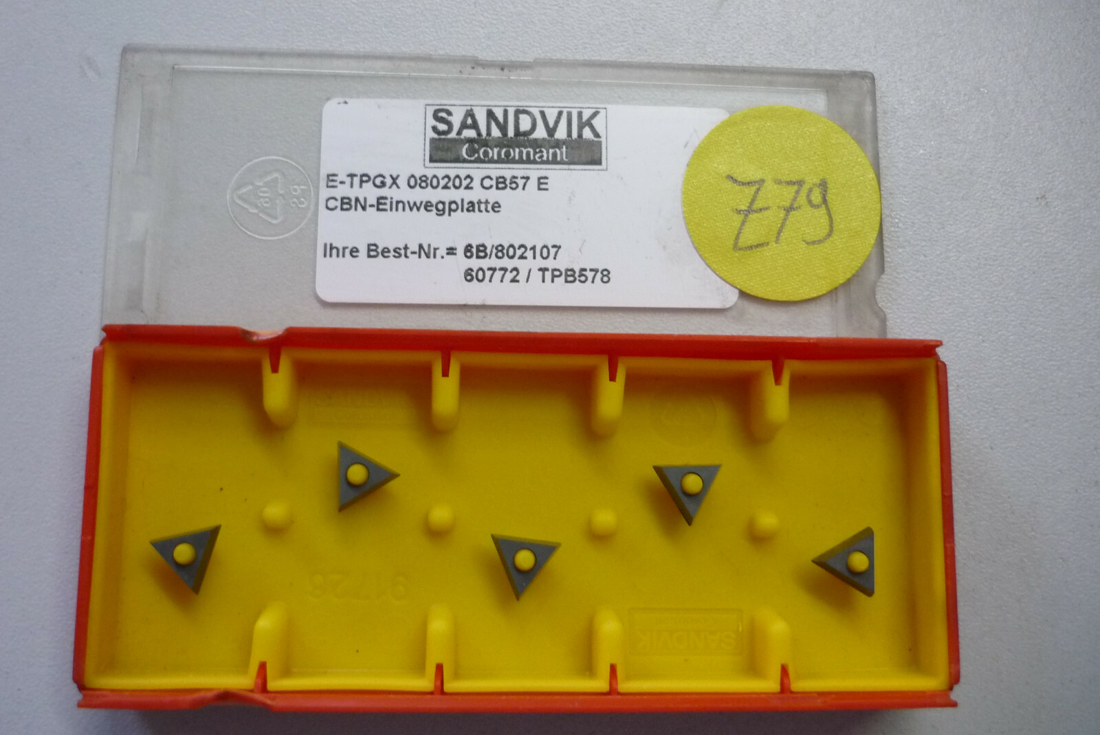 5 Stck. Sandvik CBN-WSP TPGX 080802 CB57E 1 Schneide | eBay.de