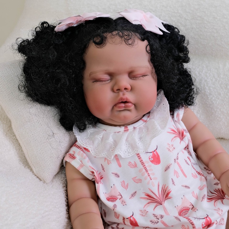 Chubby 19in Lifelike Reborn Baby Dolls African American Newborn Soft ...