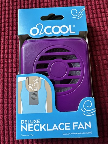 O2 COOL Deluxe Necklace Fan Personal Portable Battery Powered Purple ...