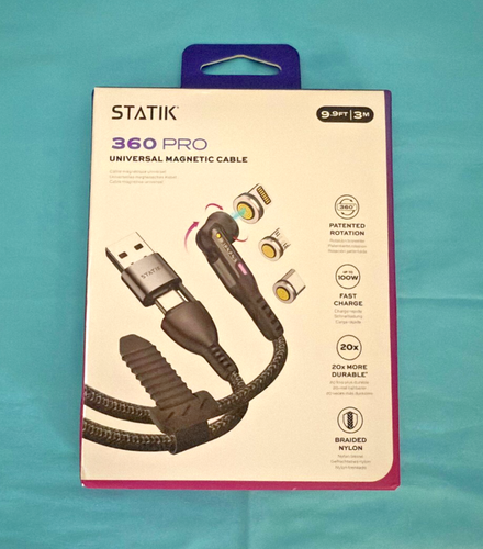Statik 360 Pro 100W Multi-Connection Magnetic Charging Cable - 3 Meters/9.9 Feet | eBay
