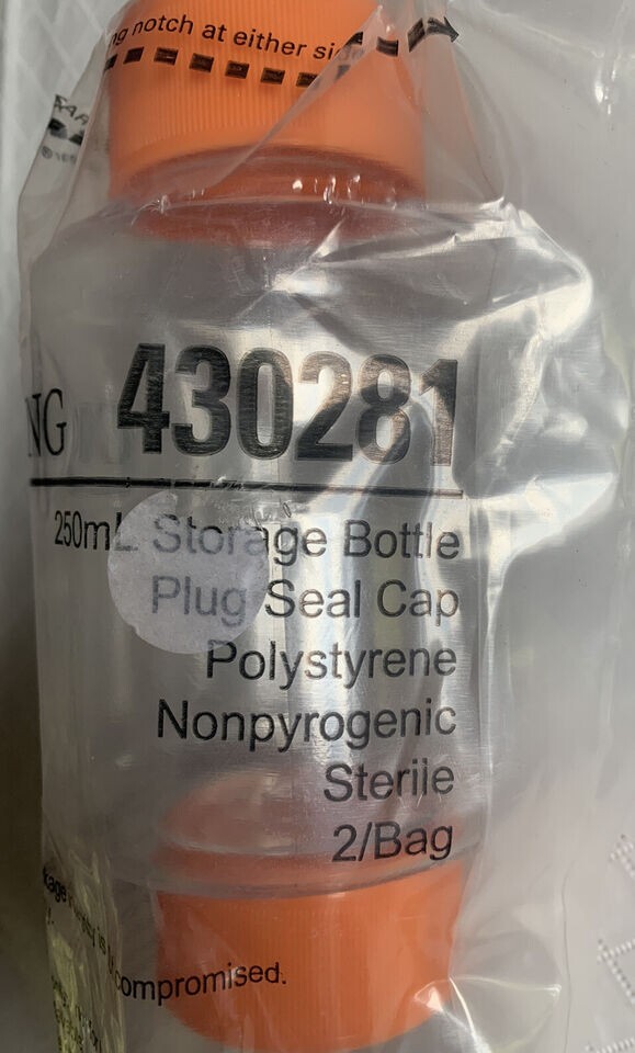 CORNING 430281 250mL STORAGE BOTTLE WITH PLUG SEAL CAP BAG OF 2 | eBay
