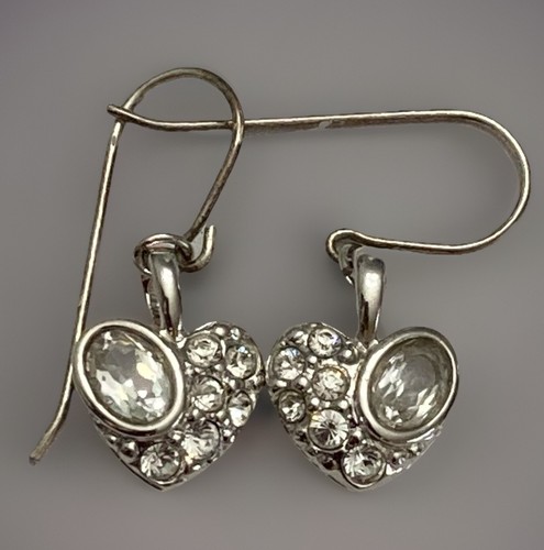 Swarovski Heart Shaped Bella Drop Earrings Swan Logo Signed | eBay