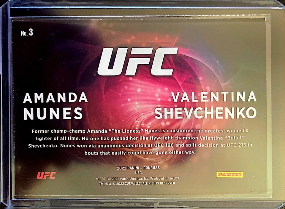 2022 Donruss UFC Duos Amanda Nunes Valentina Shevchenko #3 🥊🥊🥊🥊 | eBay