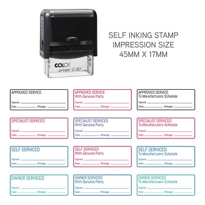 Self Inking Garage Mechanic Home Service Rubber Stamp - 45mm X 17mm ...