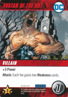 AVATAR OF THE ROT DC Comics Deck Building Game CRISIS 1 ABIGAIL/ANTON ...