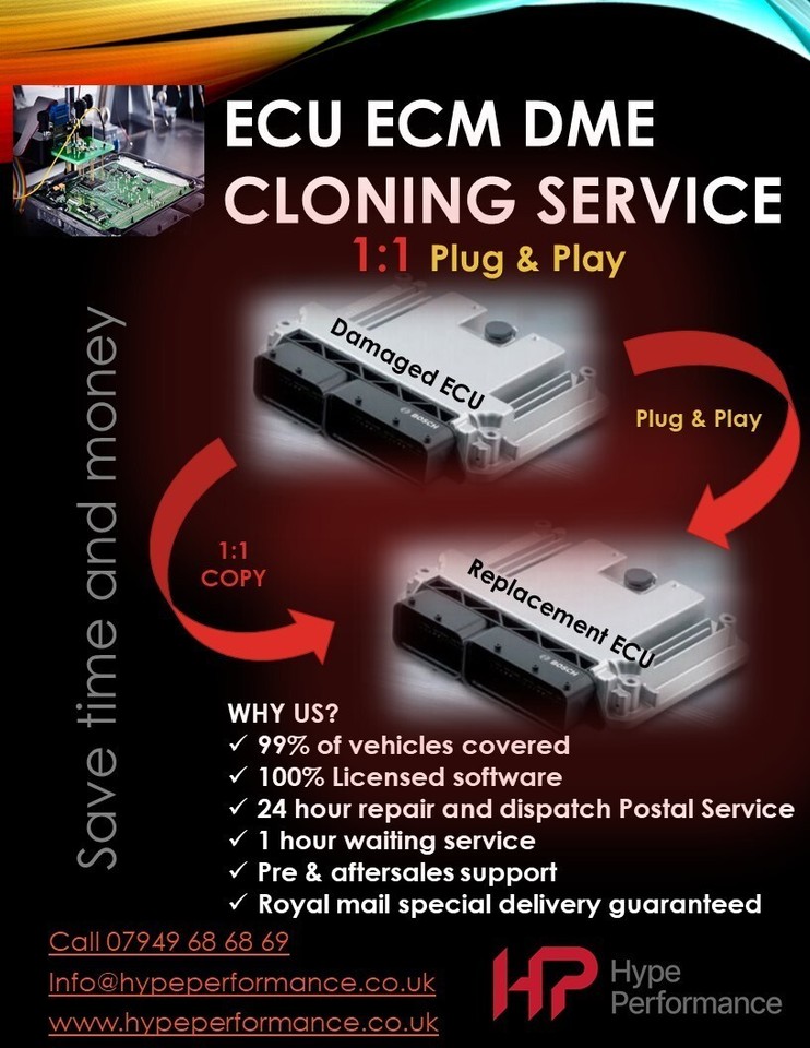 FORD ECU DME PCM DATA TRANSFER / ECU CLONING SERVICE BY POST 24HRS ...