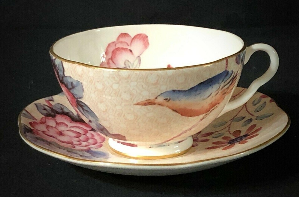 Harlequin Cuckoo Tea Story WEDGWOOD PEACH CUCKOO TEA CUP AND SAUCER NEW ...