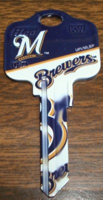 Great Gift Idea MLB MILWAUKEE BREWERS KWIKSET KW1, KW10, KW11 UNCUT KEY ...