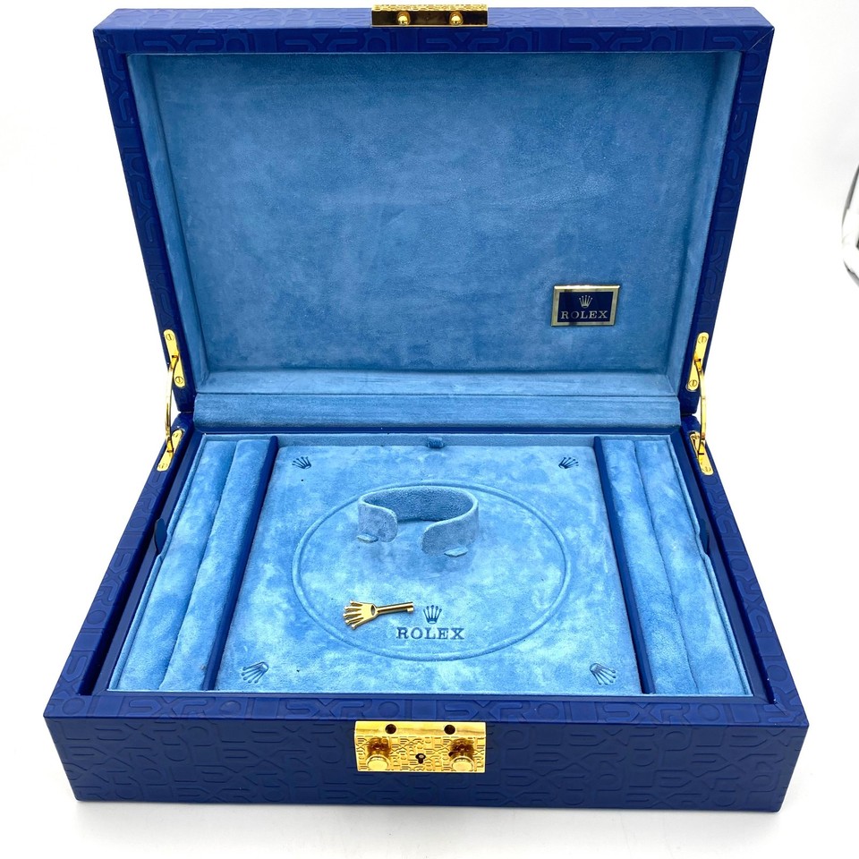 v396 Vintage Rolex Jewelry Box Watch and Rings Storage Case Display ...
