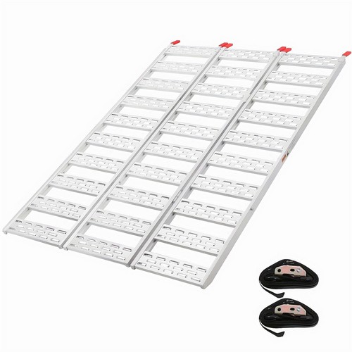 Tri-Fold Aluminum Loading Ramps Ramps for Pickup Trucks ATV Motorcycle ...