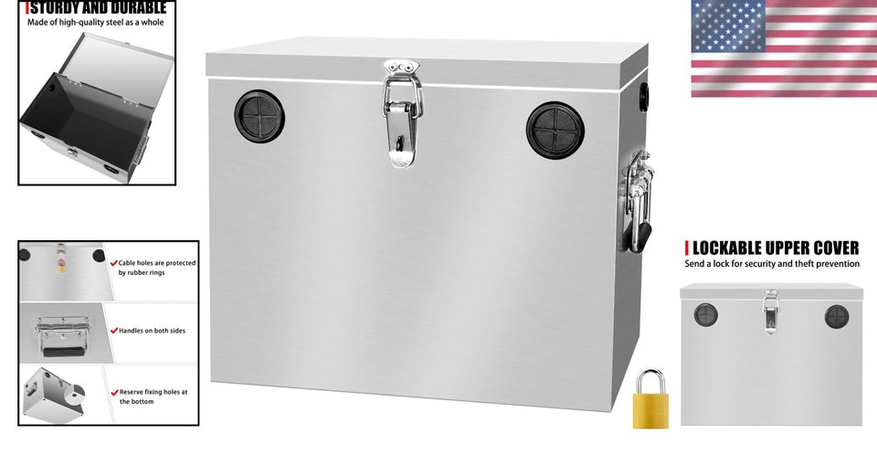 Heavy-Duty 12V Lockable Stainless Steel Battery Box - Ideal for ...