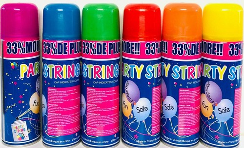 Party String Spray Can Party Wedding Birthday Special Events 3 oz 6 ...