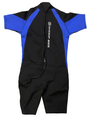 Deep Sea 3mm Short Sleeve Diving Wetsuit Black/Blue 8DS5217 Size - XL ...